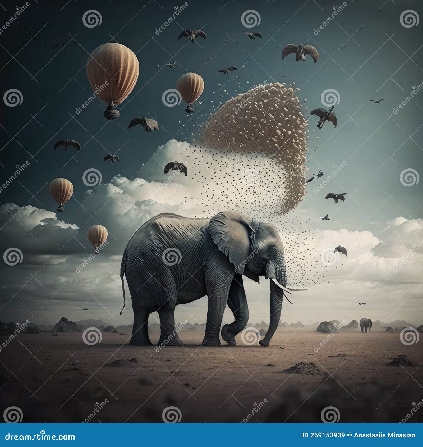 The Sky is Crowded with Flying Elephants in this Surreal Scene of a ...