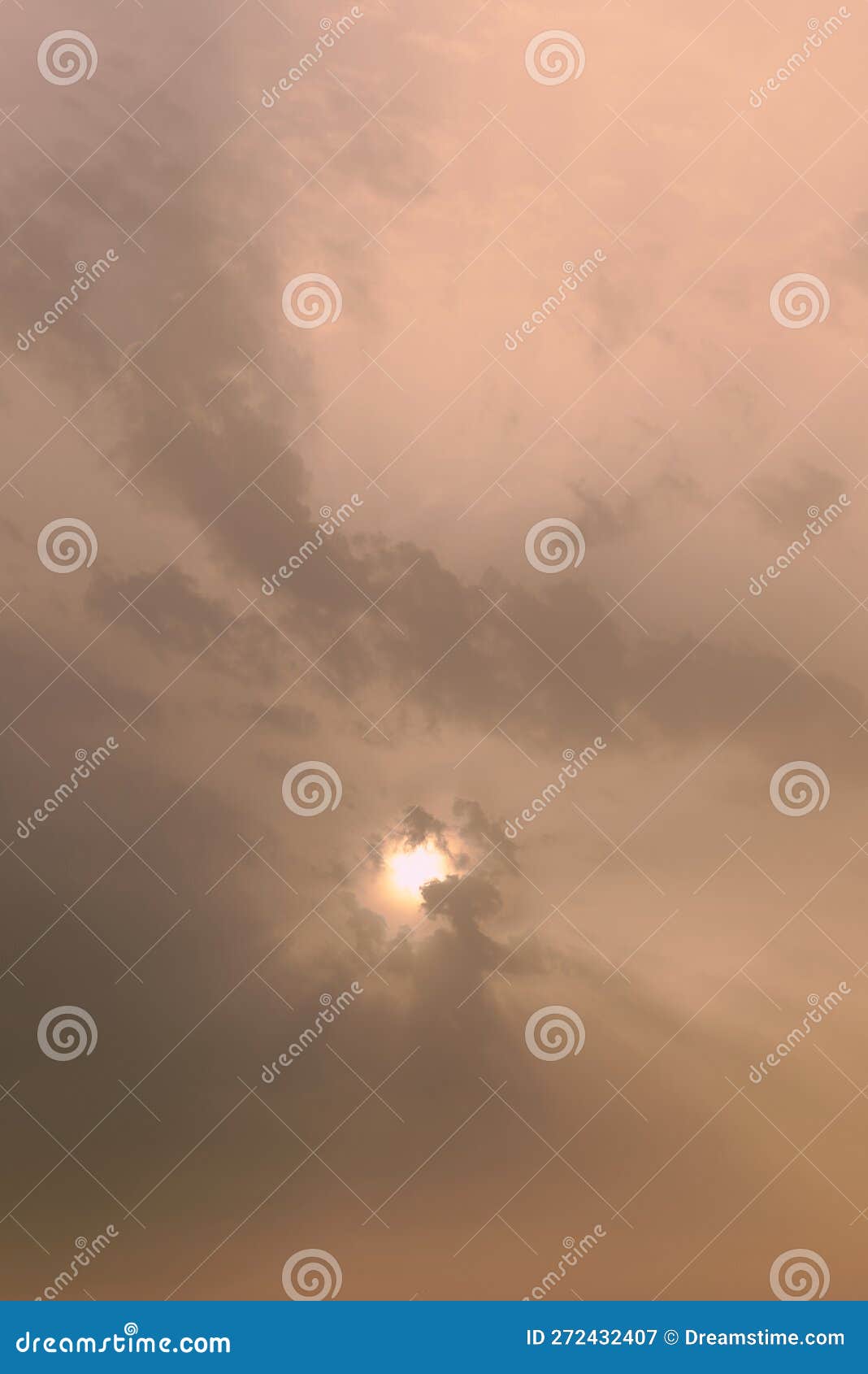 A Sky, with Diffused Sun, Clouds, Colourful Stock Image - Image of ...