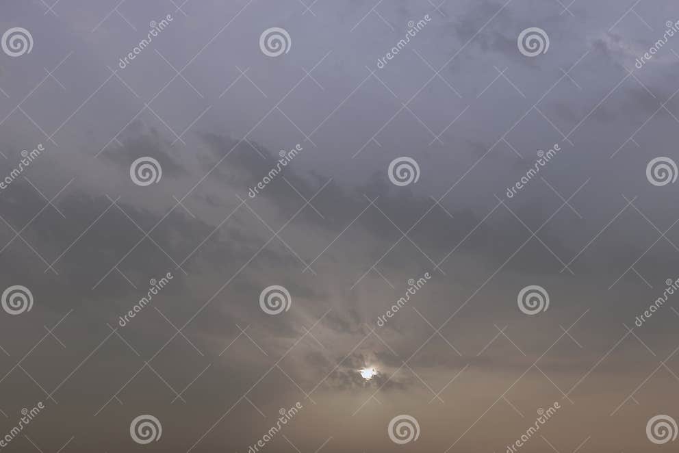 A Sky, with Diffused Sun, Clouds, Colourful Stock Image - Image of ...