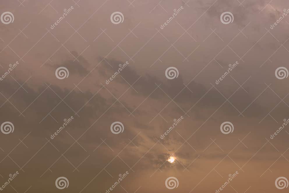 A Sky, with Diffused Sun, Clouds, Colourful, Stock Image - Image of ...