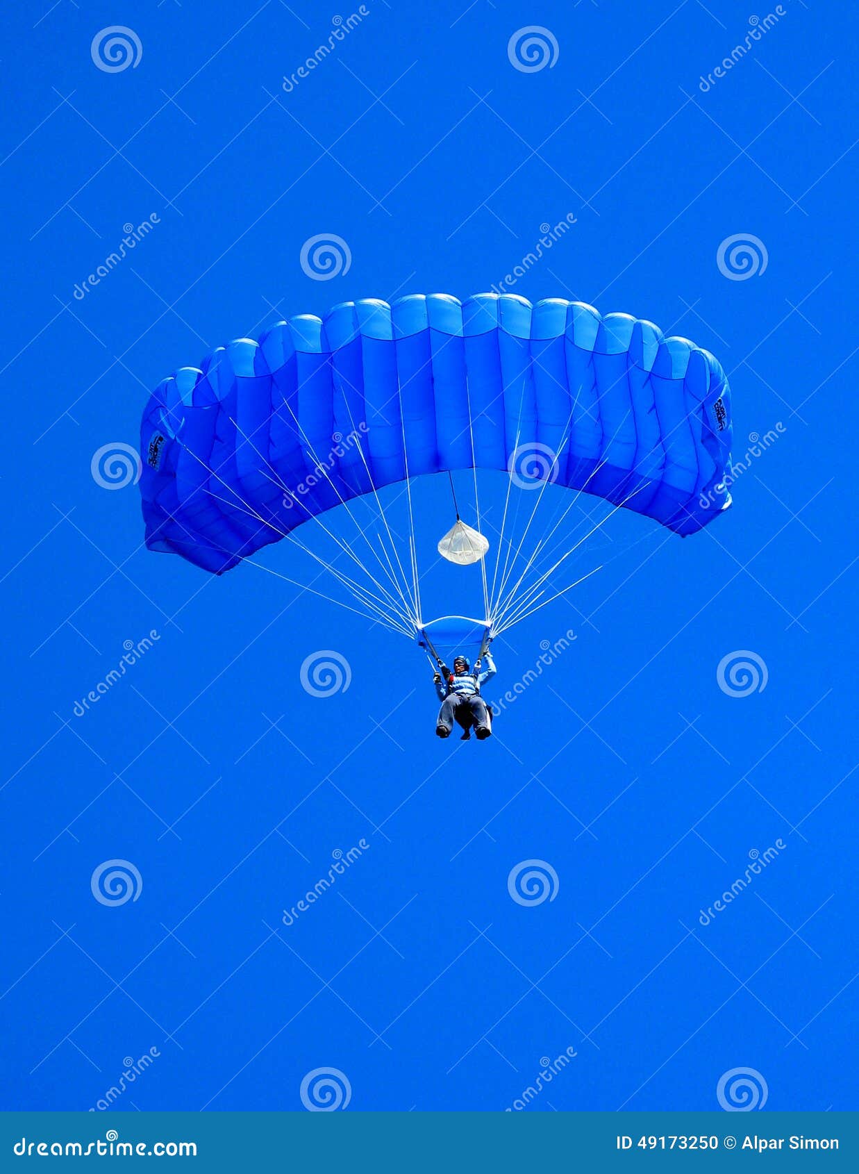 Sky Diver with Blue Parachute Editorial Image - Image of parachuting ...