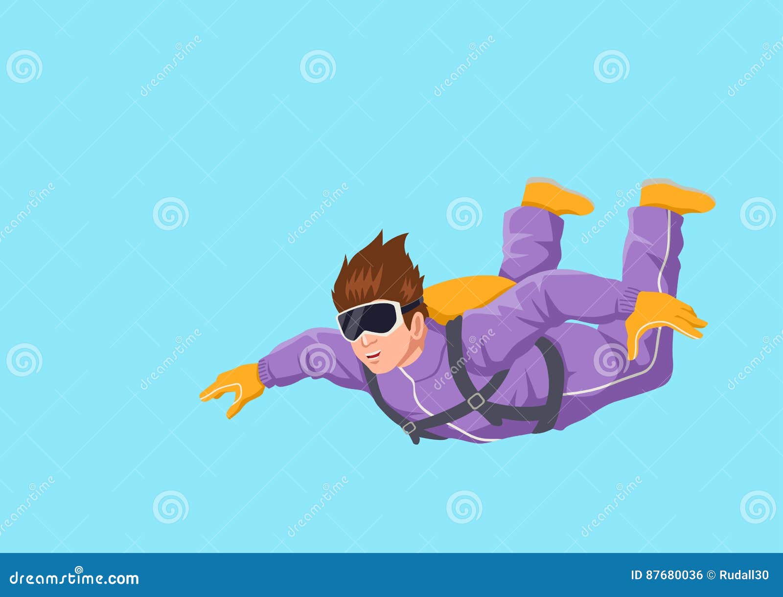 Sky diving stock vector. Illustration of extreme, parachute - 87680036