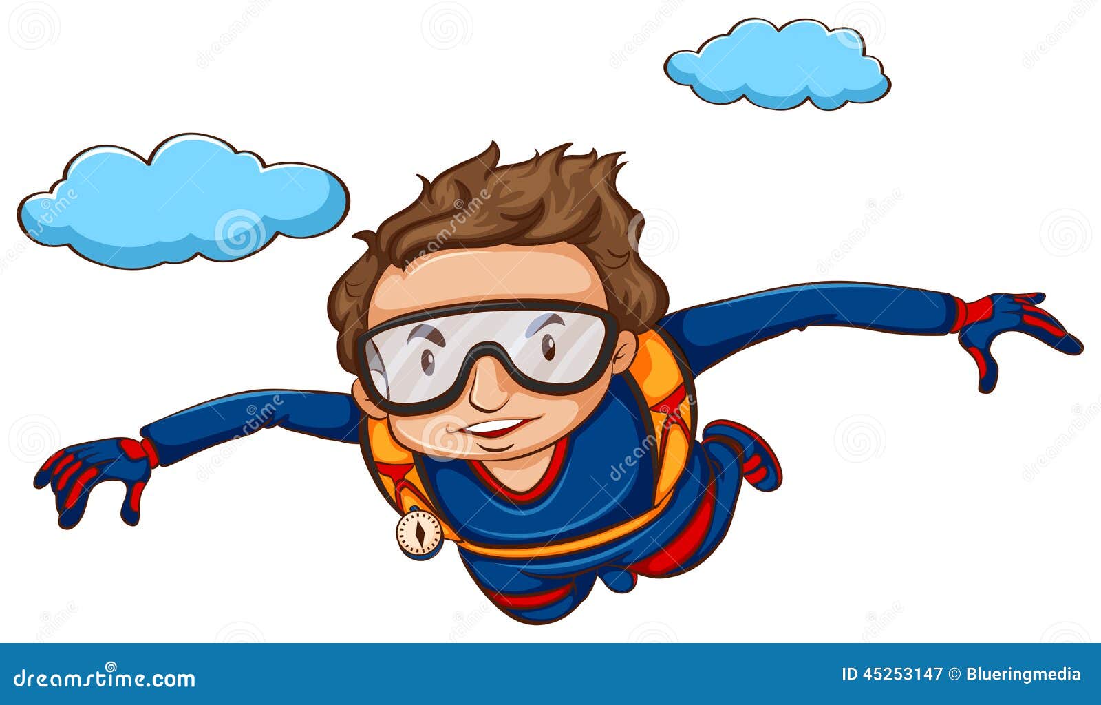 Sky diving stock vector. Illustration of sport, white - 45253147
