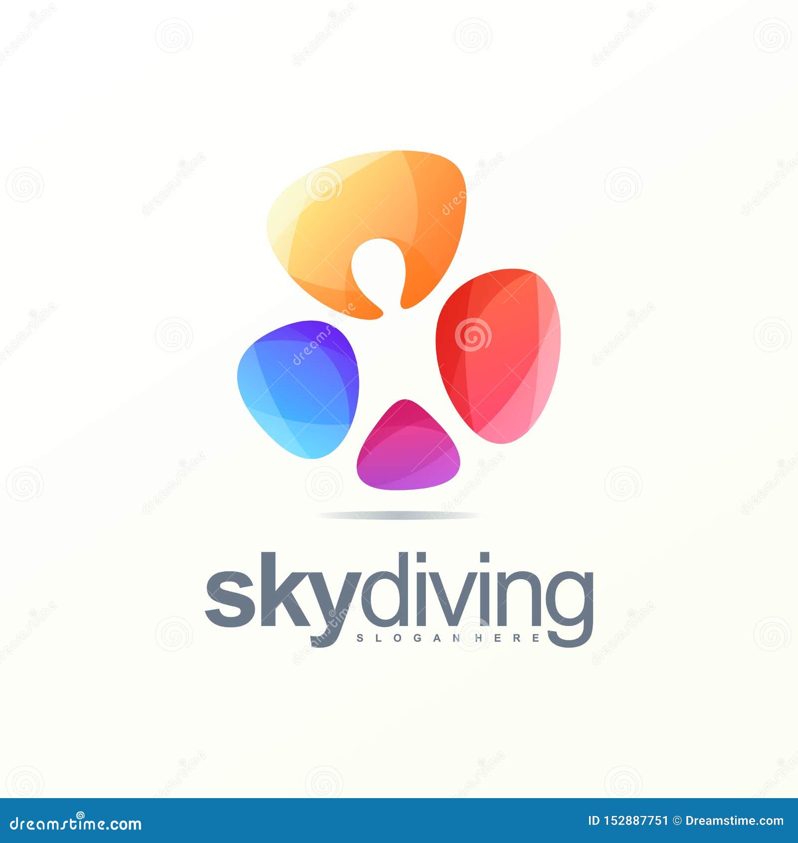 Sky Diving Logo Ready To Use Stock Vector - Illustration of media ...