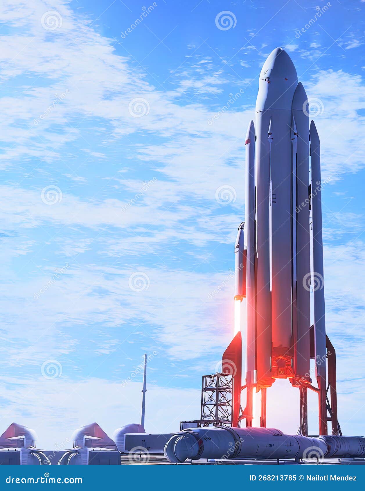 Explosive Rocket Launch Future.Generative AI Stock Illustration ...