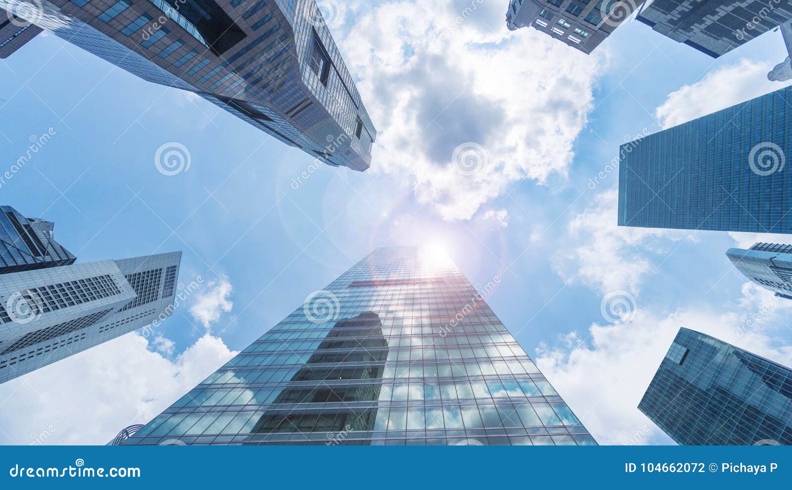 Sky and Exterior Glass Wall Modern Buildings Stock Photo - Image of ...
