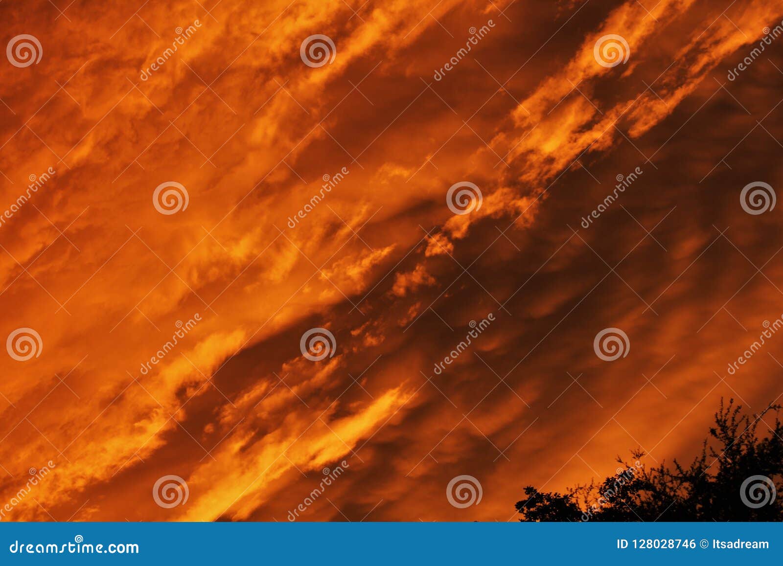 Sky on Fire! Cloud after Rain during Twilight Hours Stock Photo - Image ...