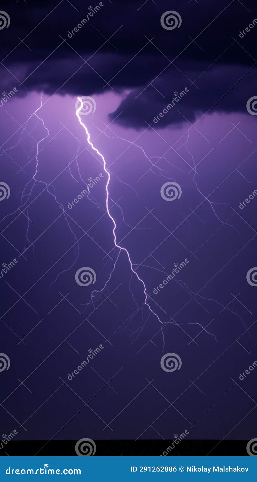 Sky on Fire: Lightning Pierces through the Blackness Stock Illustration ...