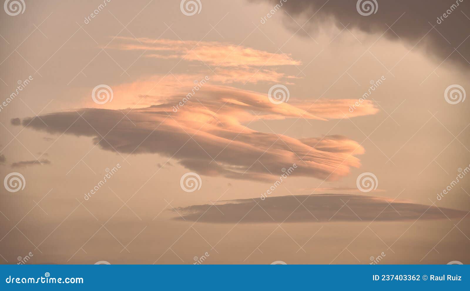 Sky Full of Clouds of Different Colors in a Sunset Stock Photo - Image ...