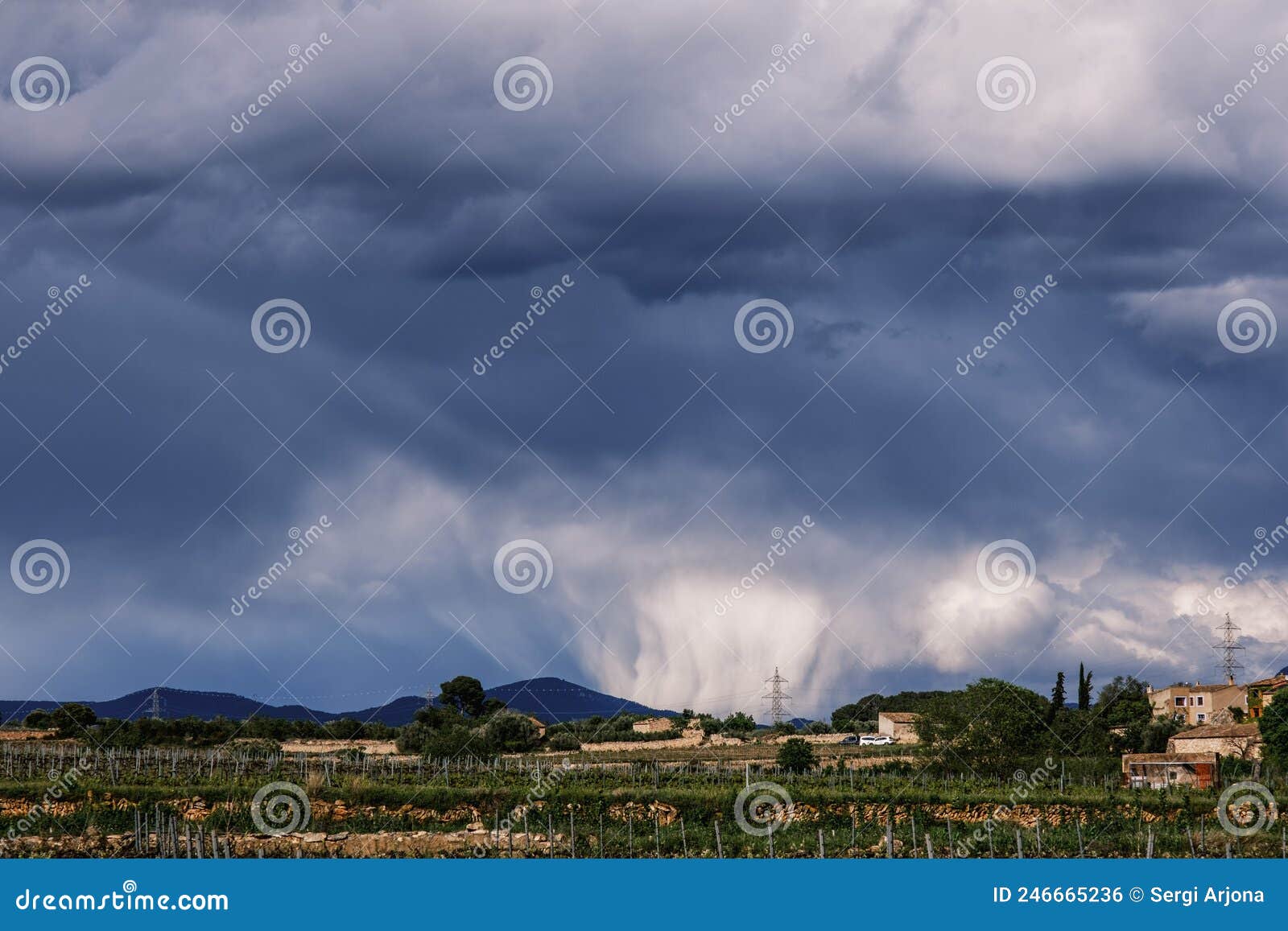 Sky Full of Clouds with a Part Falling To the Ground As Rain Stock ...