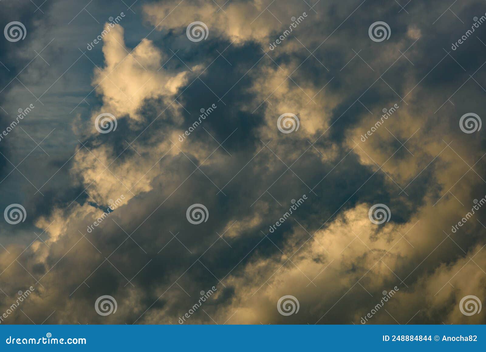 The Sky is Full of Dense Clouds Stock Photo - Image of vibrant, flare ...