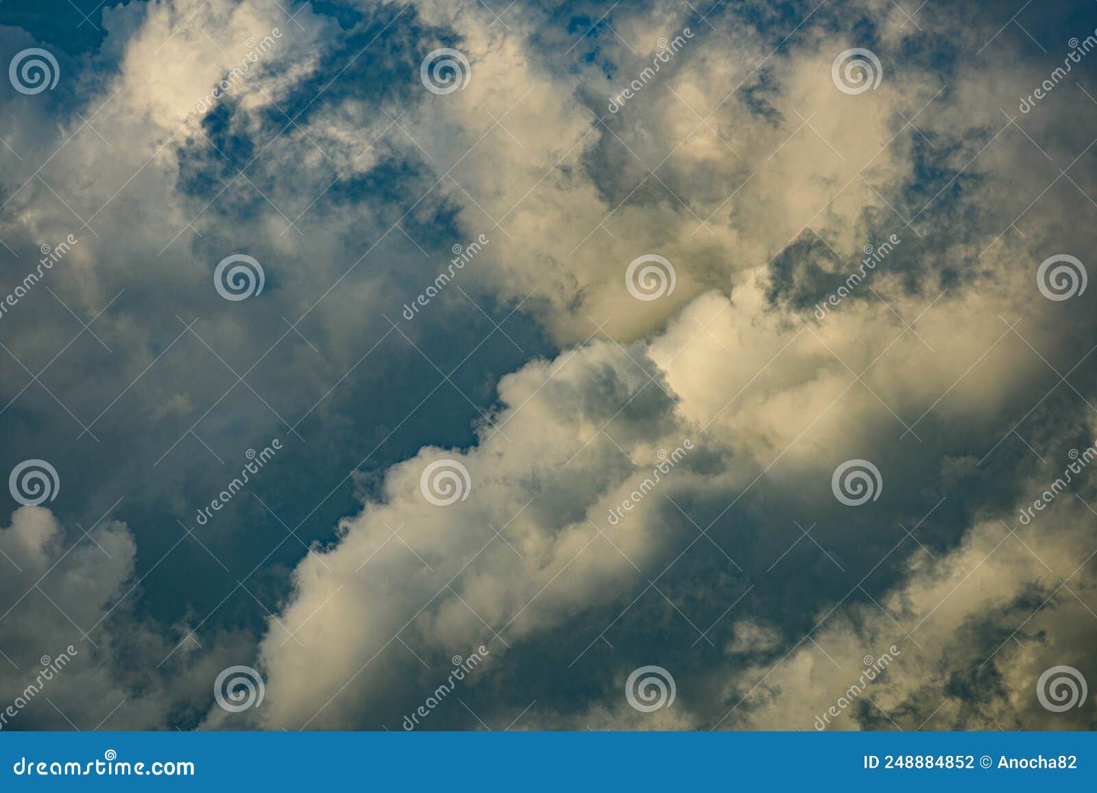 The Sky is Full of Dense Clouds Stock Photo - Image of yellow, blue ...