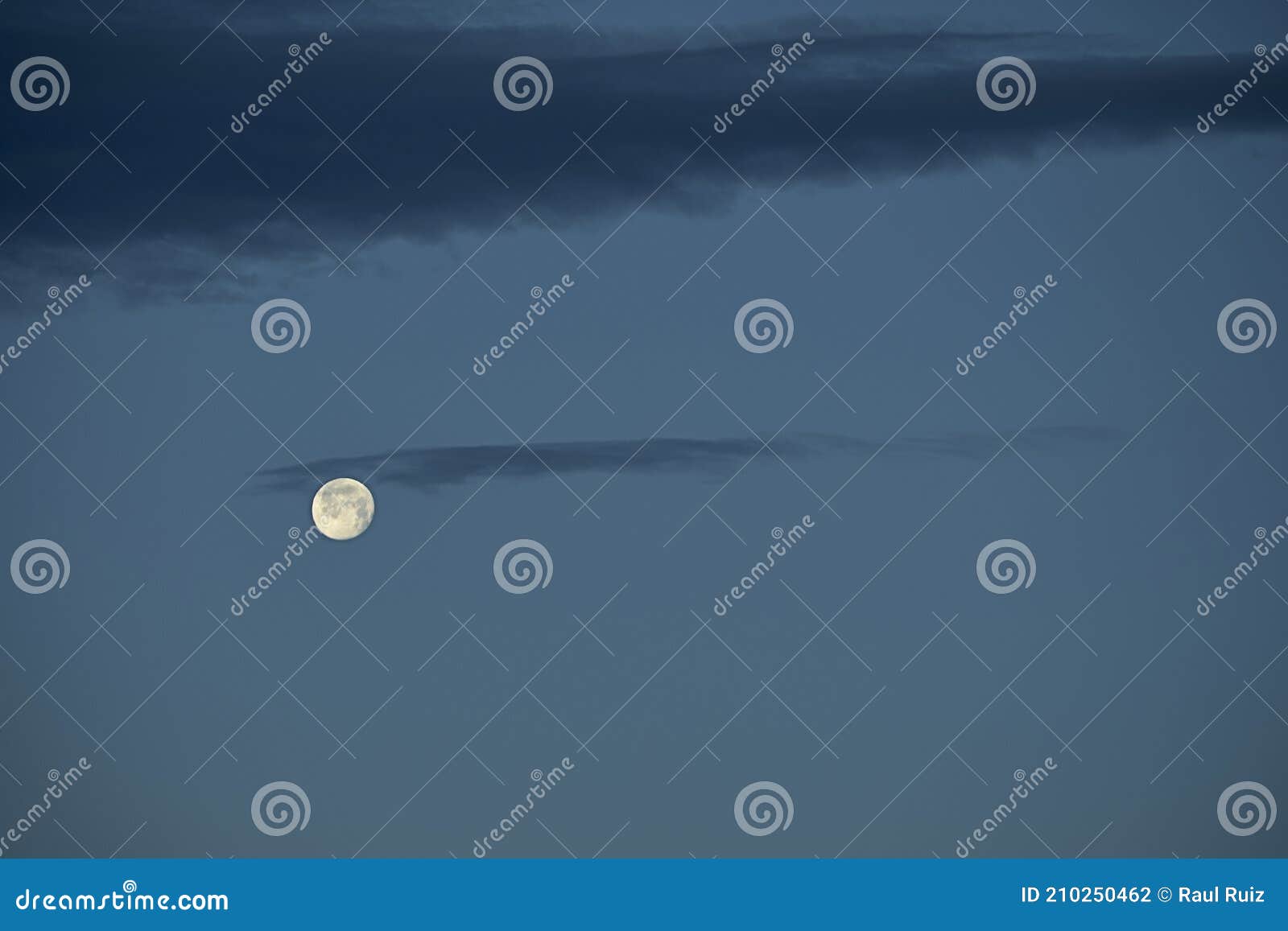 Sky with Full Moon with Small Clouds Stock Photo - Image of mystical ...