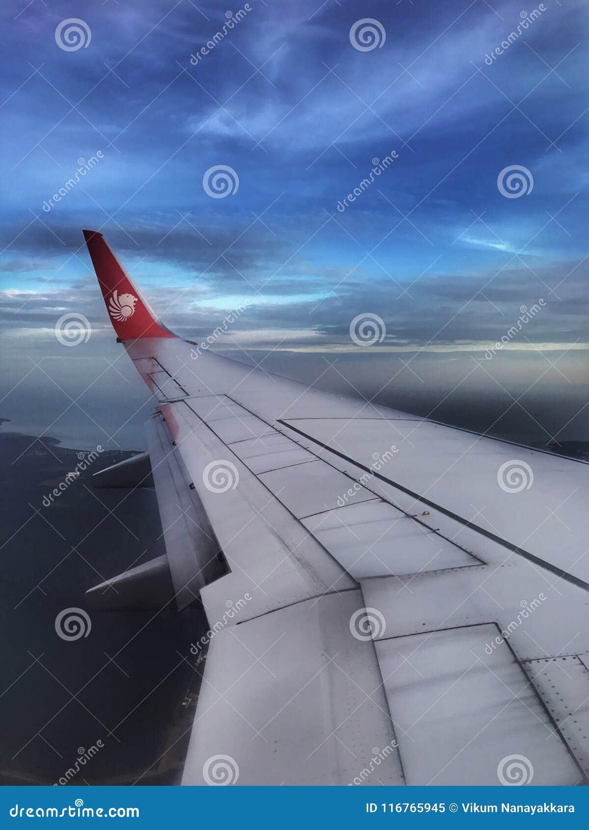 Sky and Ground View from Airplane Window Editorial Image - Image of ...