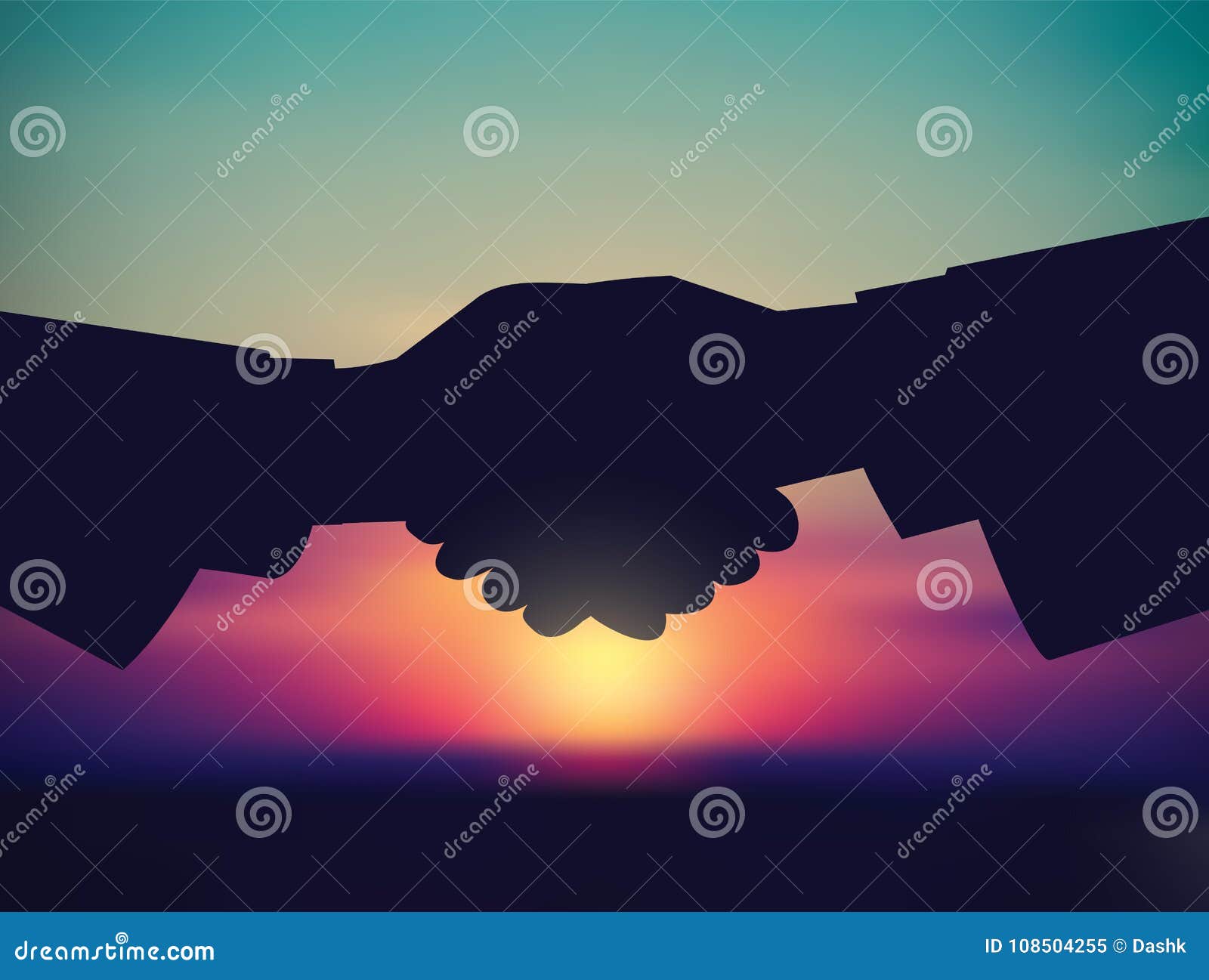 Handshake Silhouette. Cartoon Vector | CartoonDealer.com #64908931