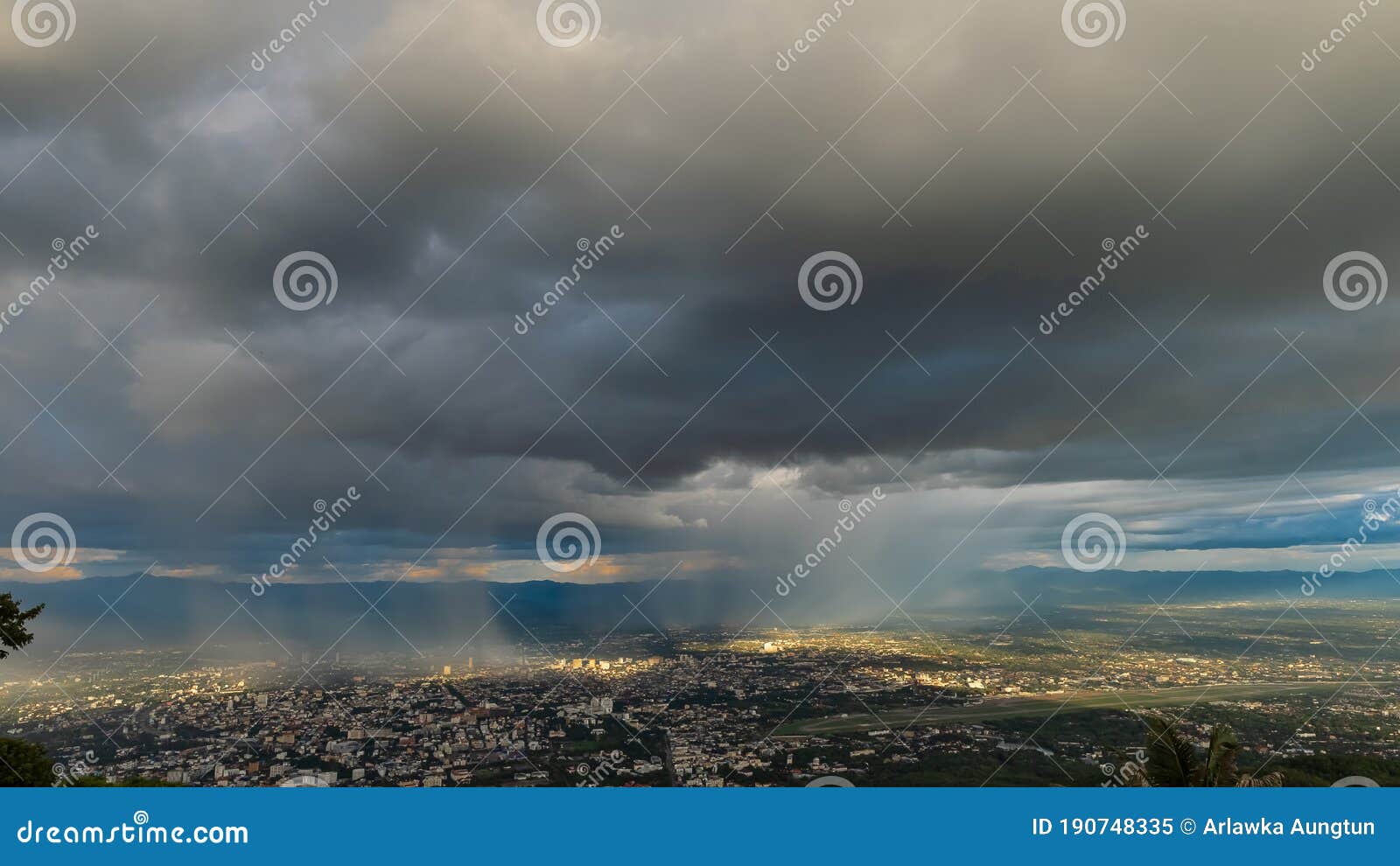 The Sky Has Beautiful Indigo Clouds that are Raining from the Sky Stock ...