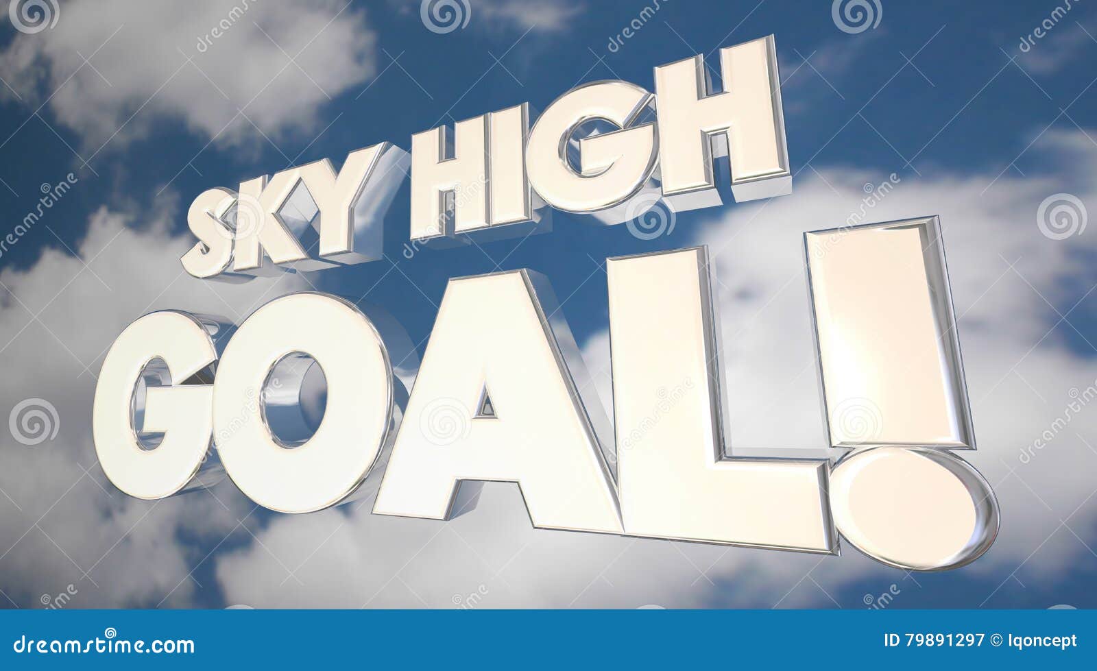 Sky High Goal Ambition Big Objective Clouds Word Stock Illustration ...