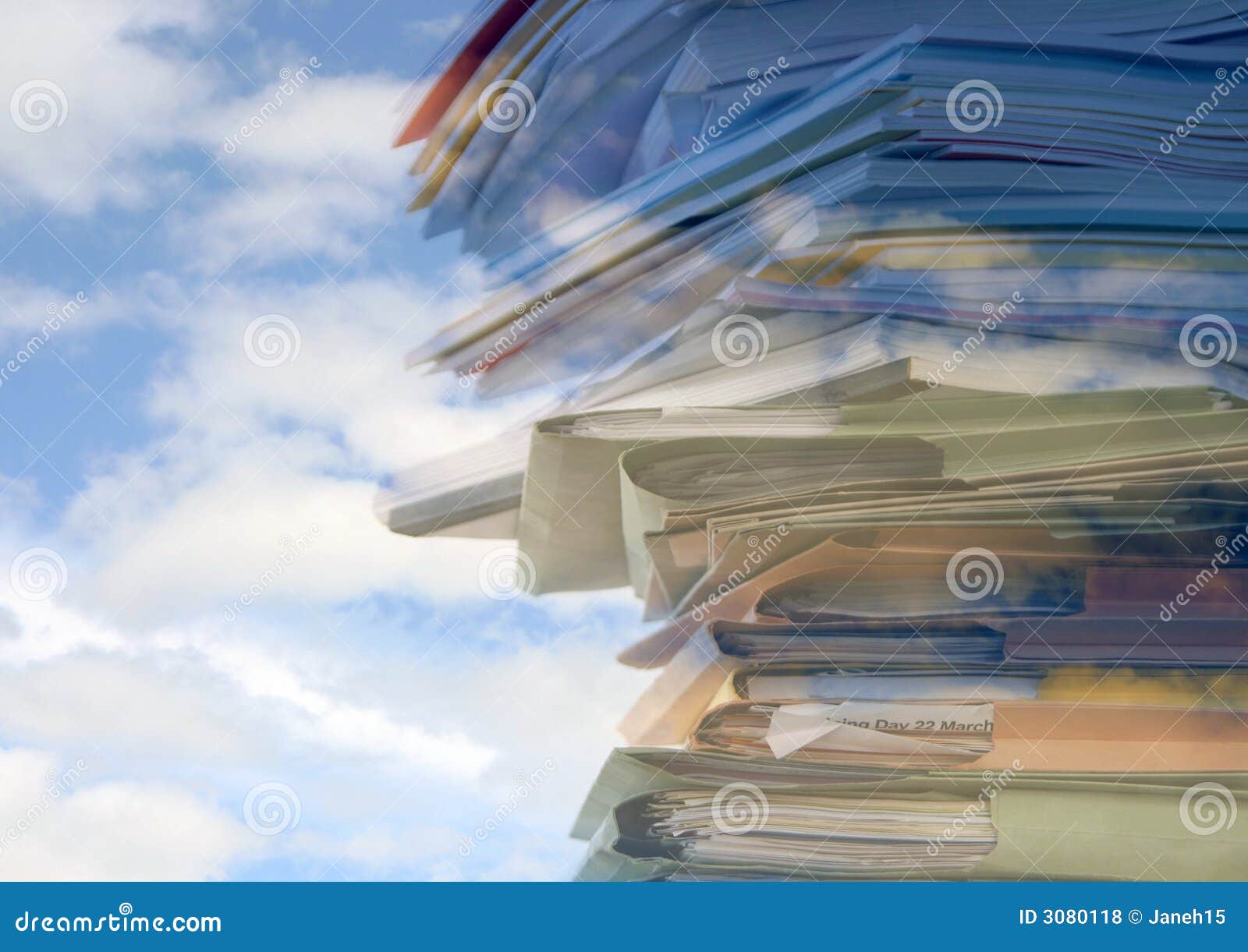 Sky high paperwork stock photo. Image of piled, paper - 3080118