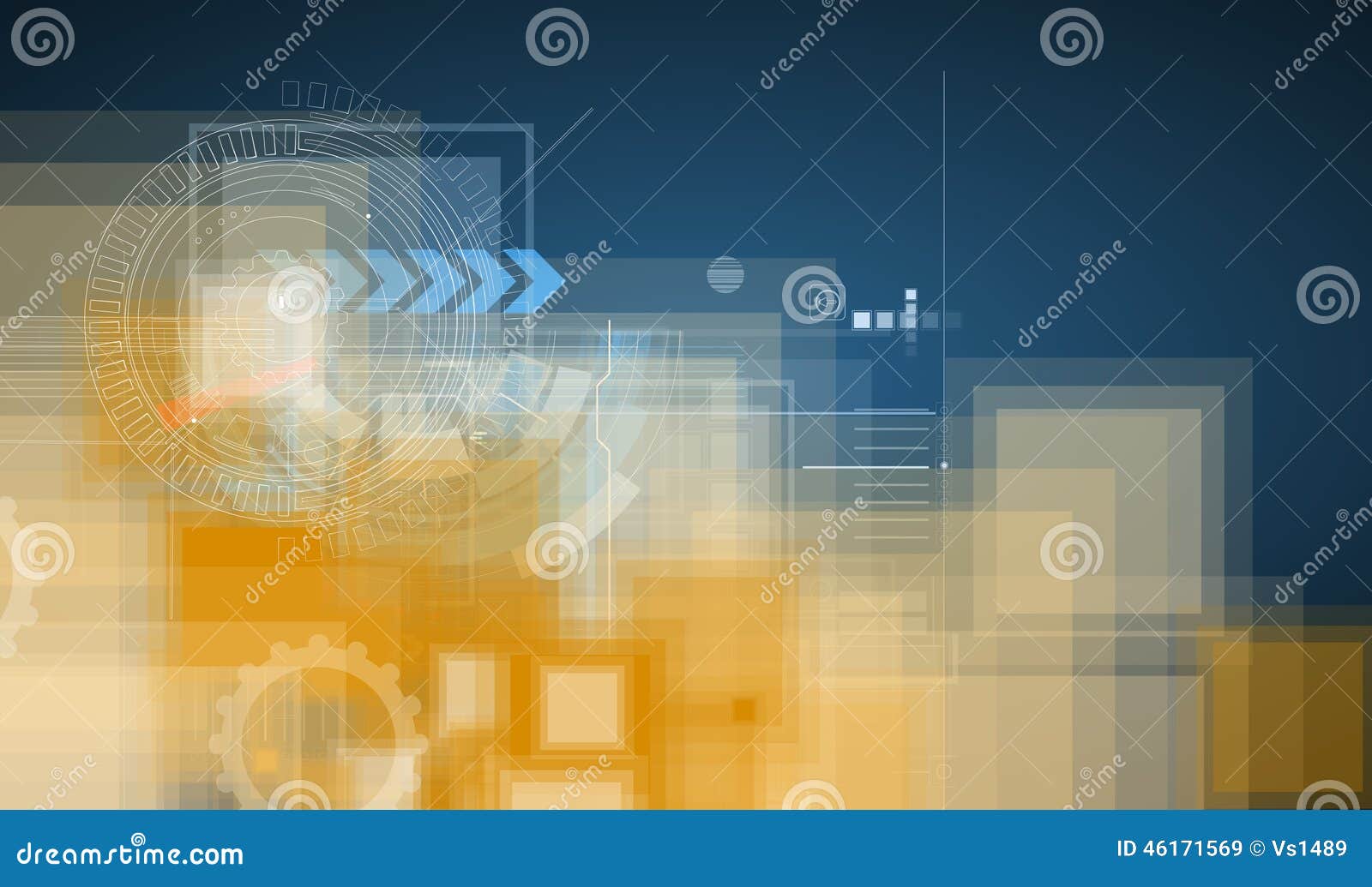 Sky High Technology Concept. Virtual Power of Business Stock Vector ...