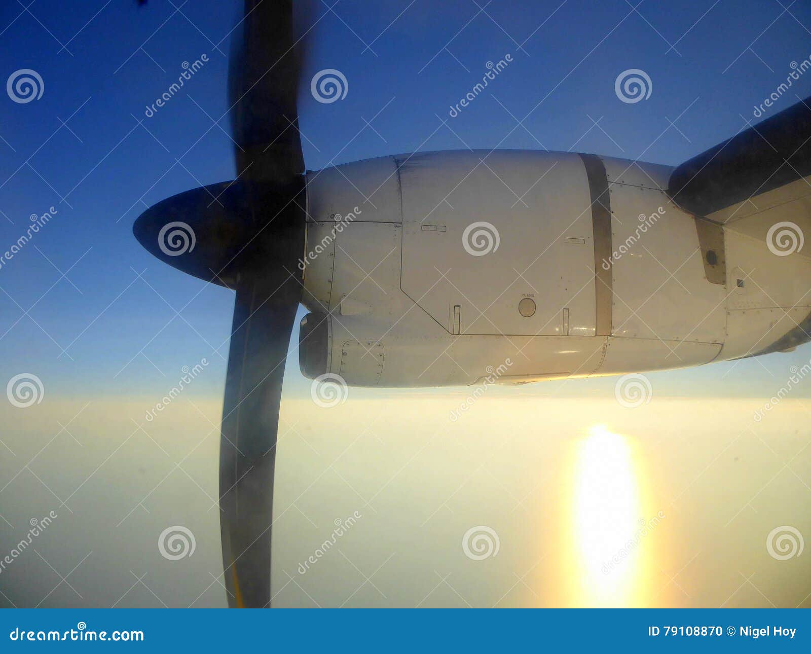 Engine Nacelle of Propellor Aircraft in Flight Stock Photo - Image of ...