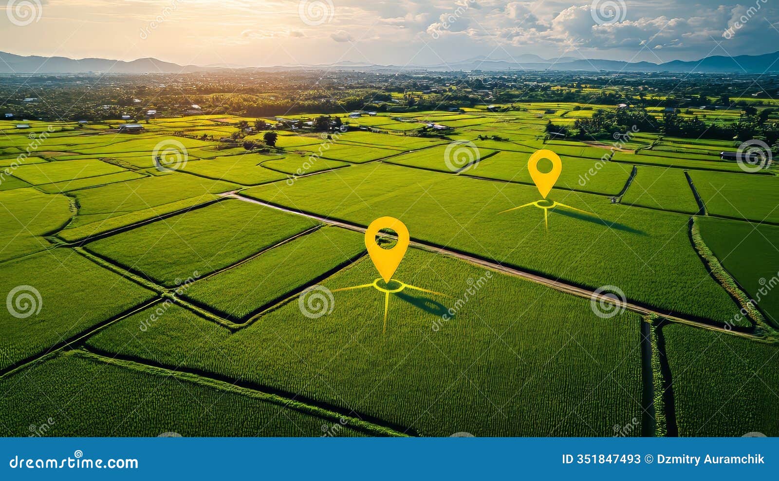 A Sky-high View of the Land Featuring Symbols for Development Planning ...