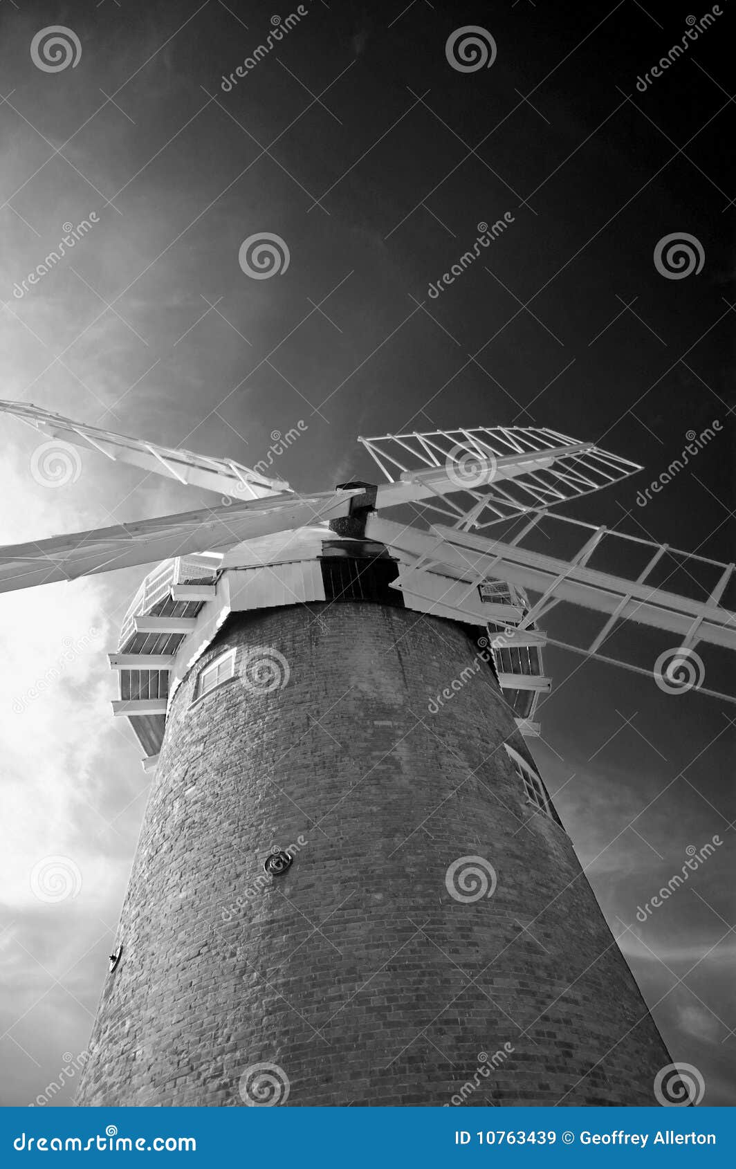 Sky high of the windmill stock image. Image of landmark - 10763439