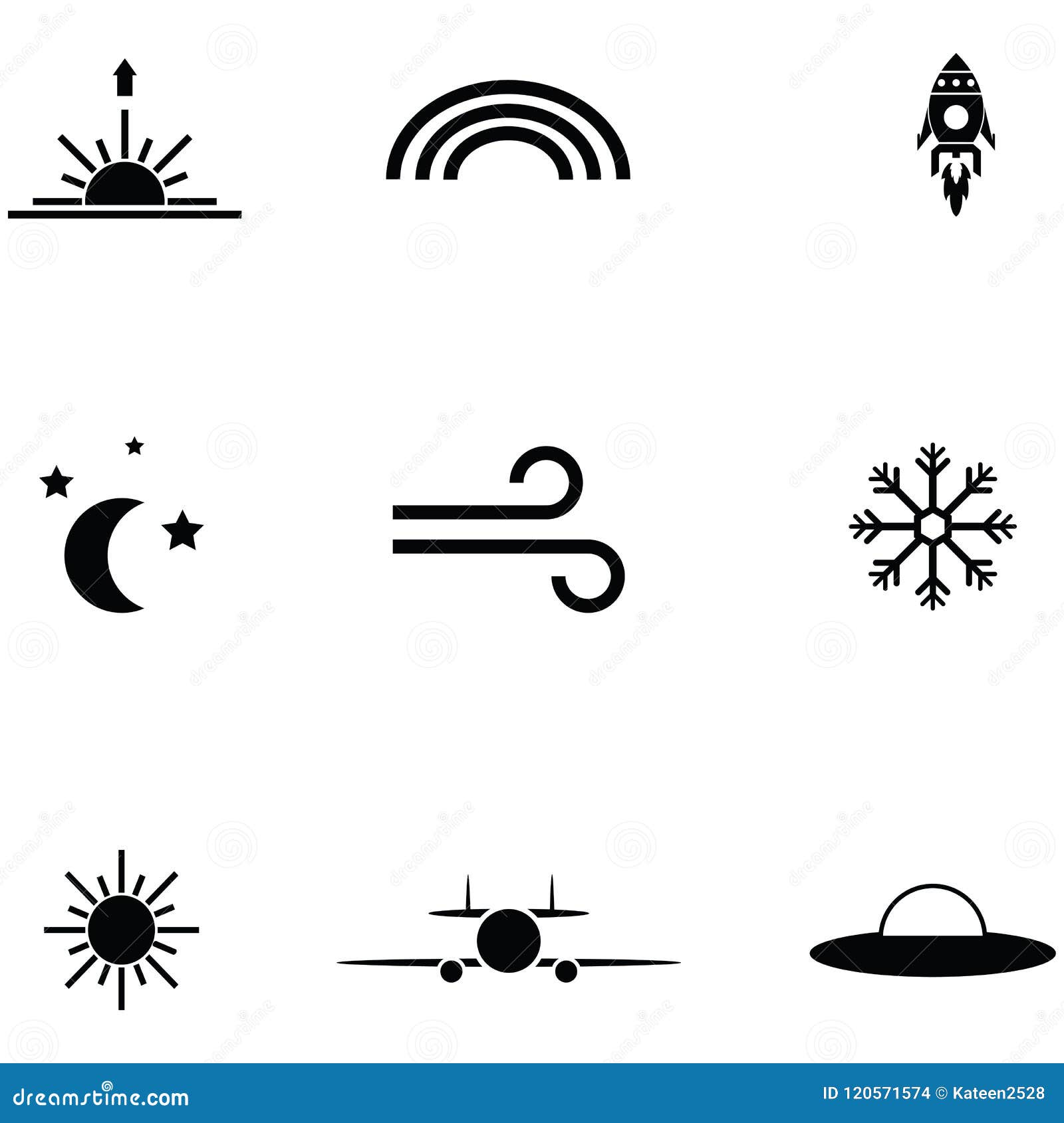 Sky icon set stock vector. Illustration of graphic, flight - 120571574