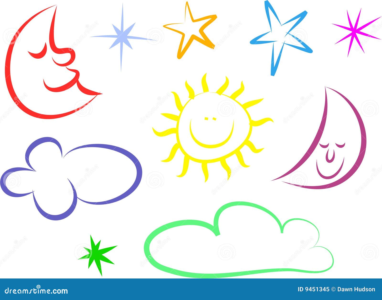 Sky icons stock vector. Illustration of nature, colors - 9451345