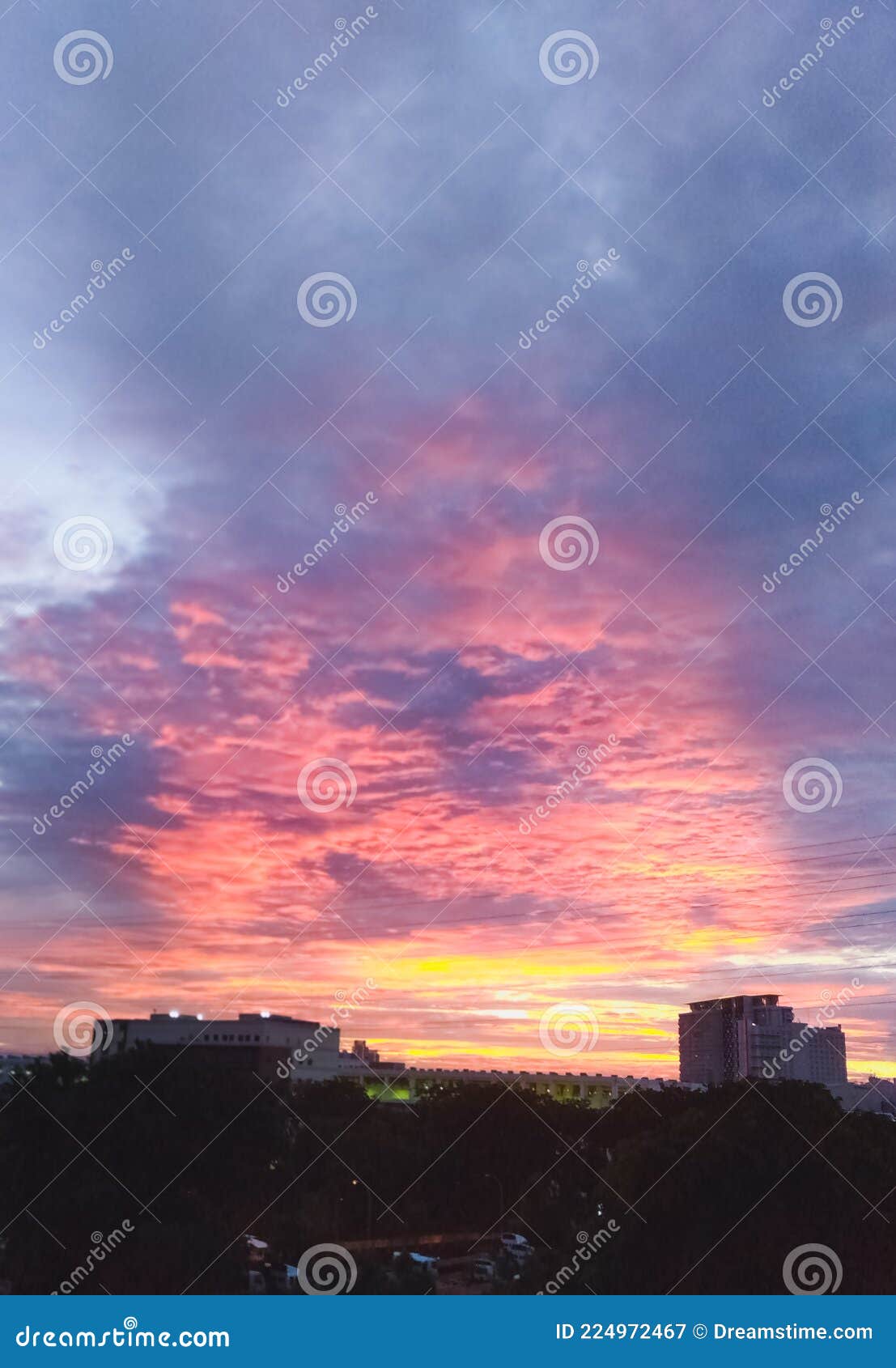 Cotton Candy Sky and Sunset Stock Image - Image of downtown, cute ...