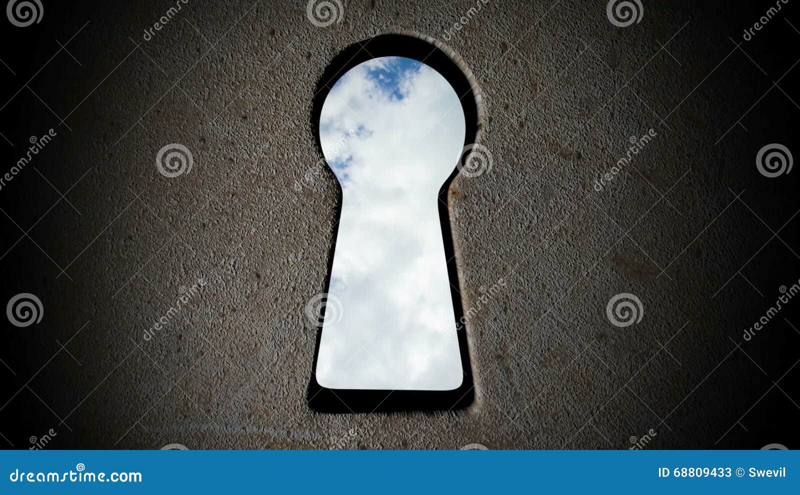 Sky in Keyhole on Old Wall with Vignette Effect Stock Video - Video of ...
