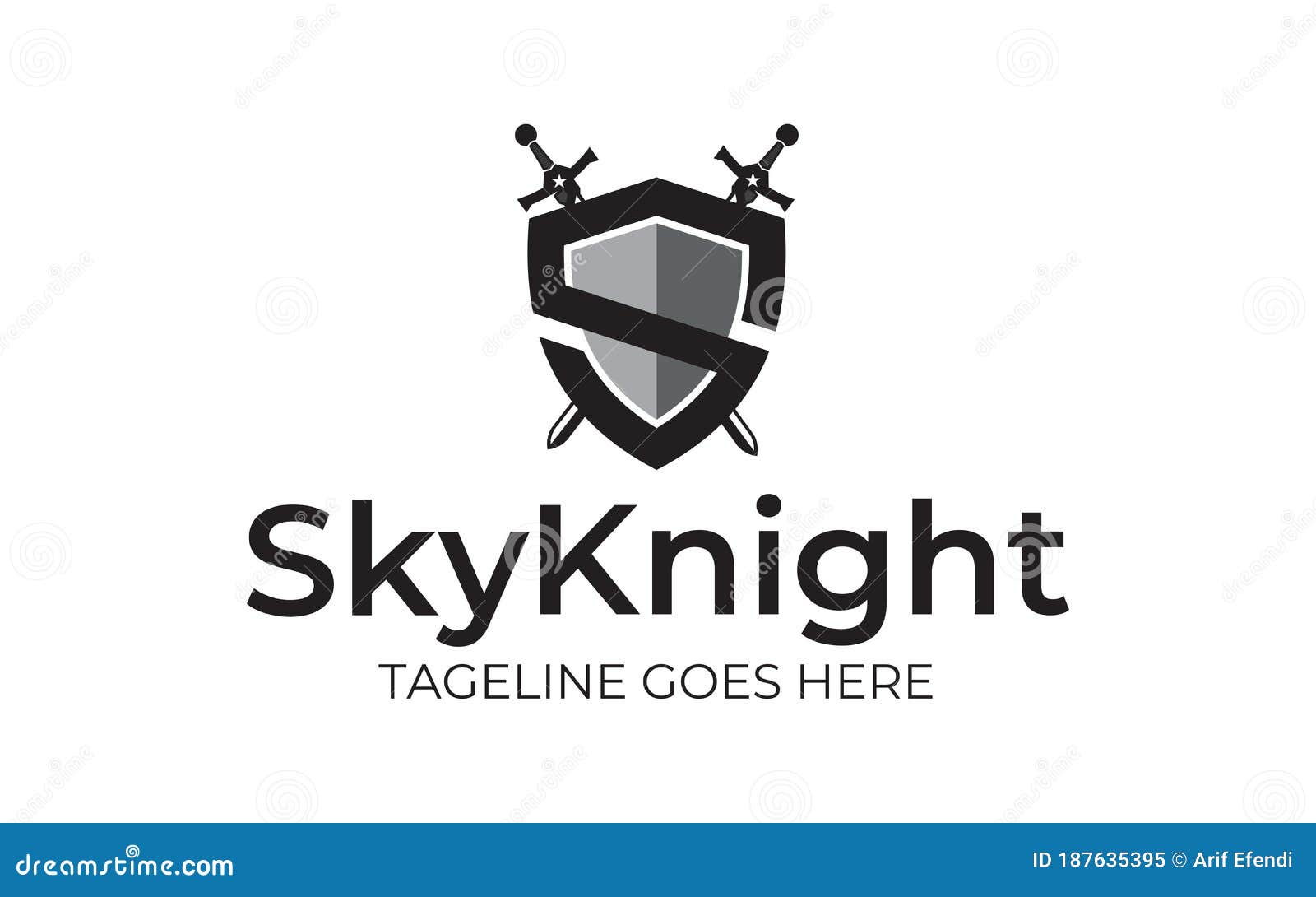 Sky Knight Logo Design Template Stock Vector - Illustration of icon ...
