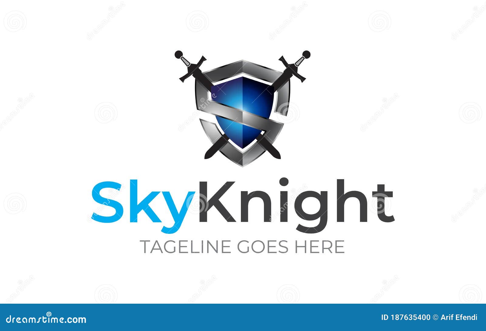 Sky Knight Logo Design Template Stock Vector - Illustration of guard ...