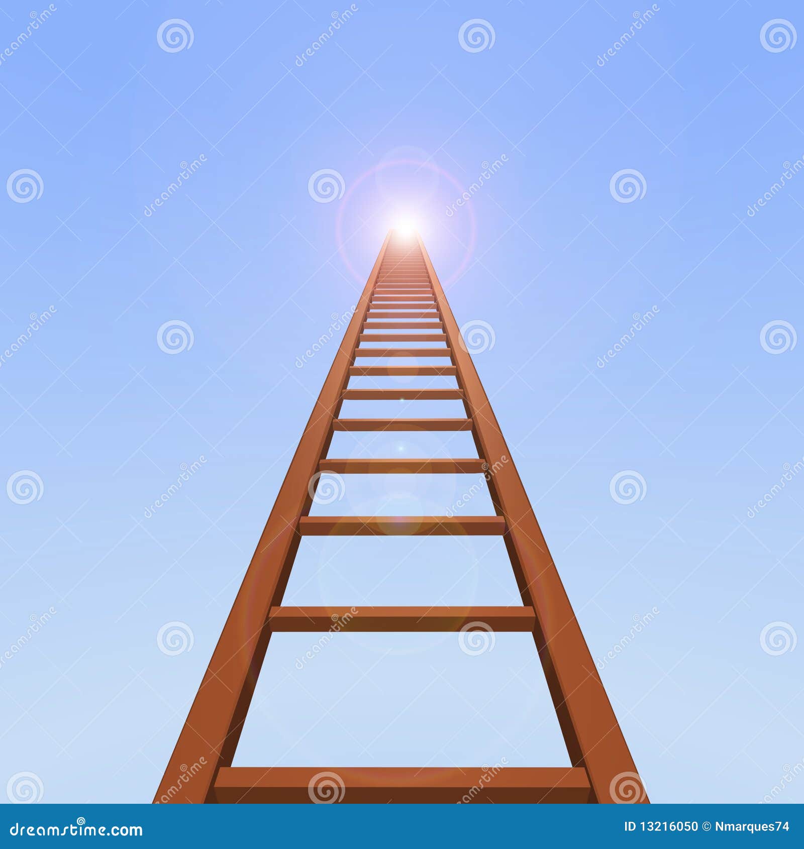 Sky Ladder stock illustration. Illustration of blue, ascend - 13216050