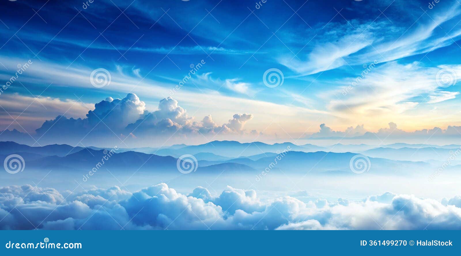 Sky Landscape with Gradations from Blue To White Stock Illustration ...