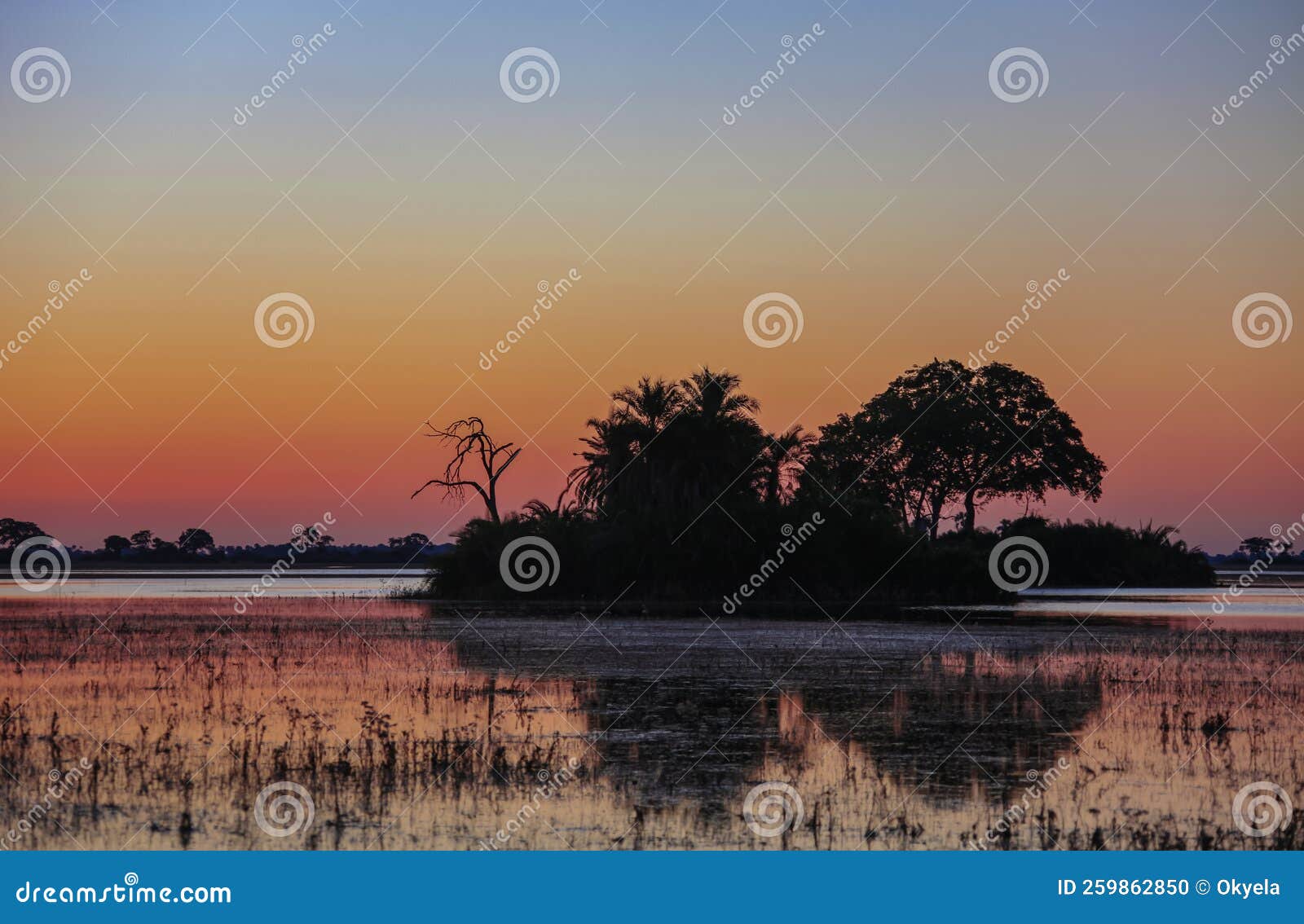 Sky Landscape and the Water Surface in the Okavango Delta in the ...