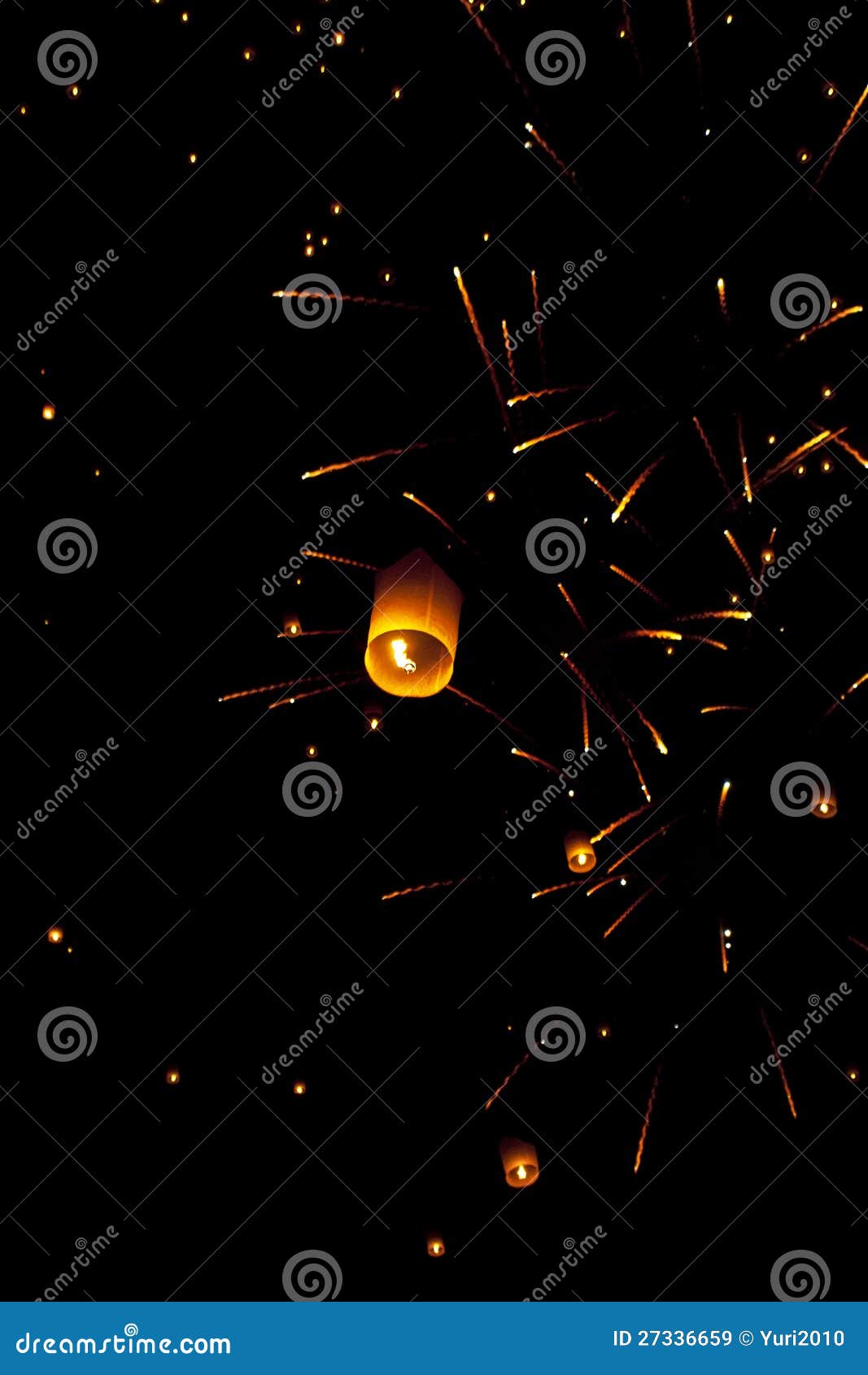 Sky Lanterns Firework Festival,Chiangmai ,Thailand Stock Image - Image ...
