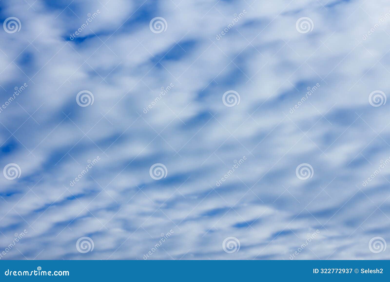 Sky with Layered Cumulus Clouds. Blue Background with Unusual Cloud ...