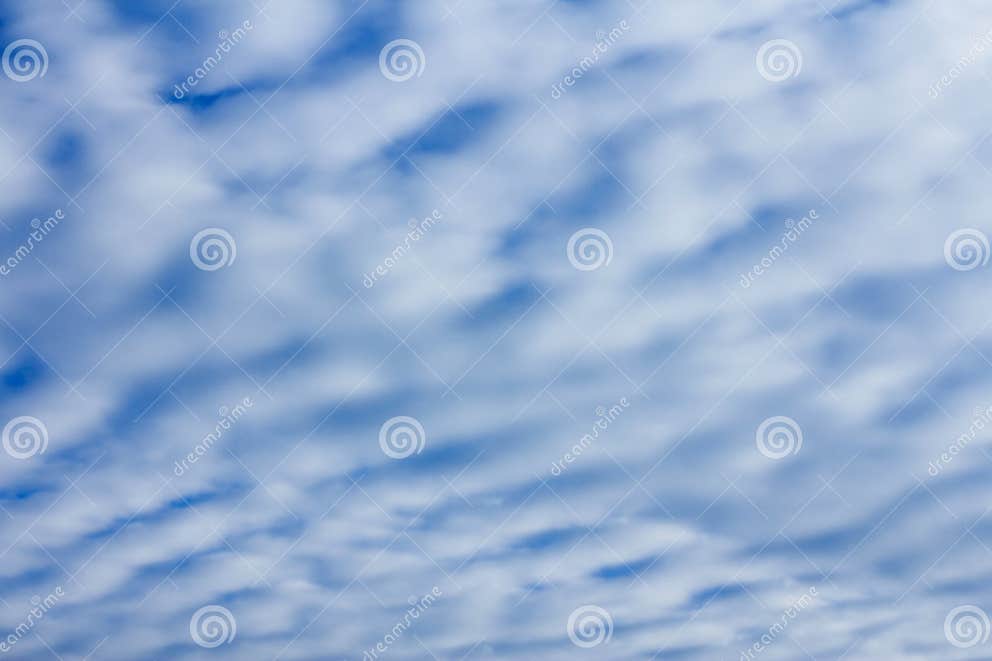 Sky with Layered Cumulus Clouds. Blue Background with Unusual Cloud ...