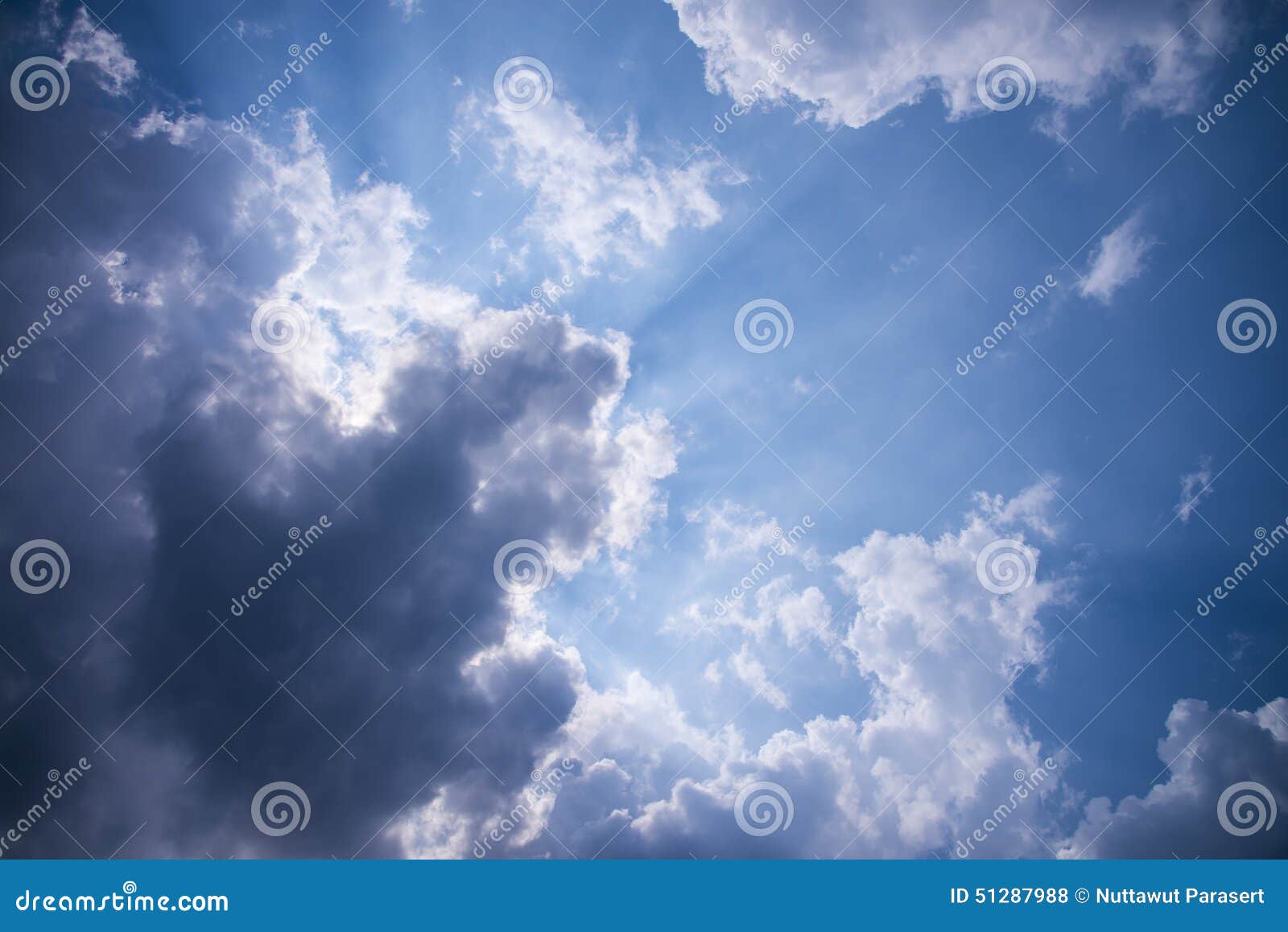 Sky with Light Beam Pass Clouds Stock Photo - Image of backdrop ...