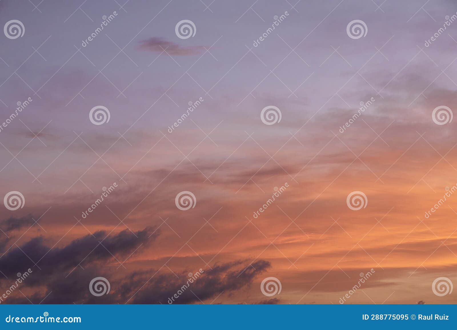 Sky Light after Sunset. Orange Background, Clouds Stock Image - Image ...