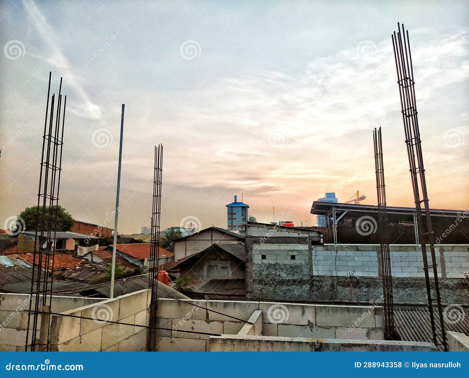 The Sky Looks Bright from Behind the Building Stock Photo - Image of ...