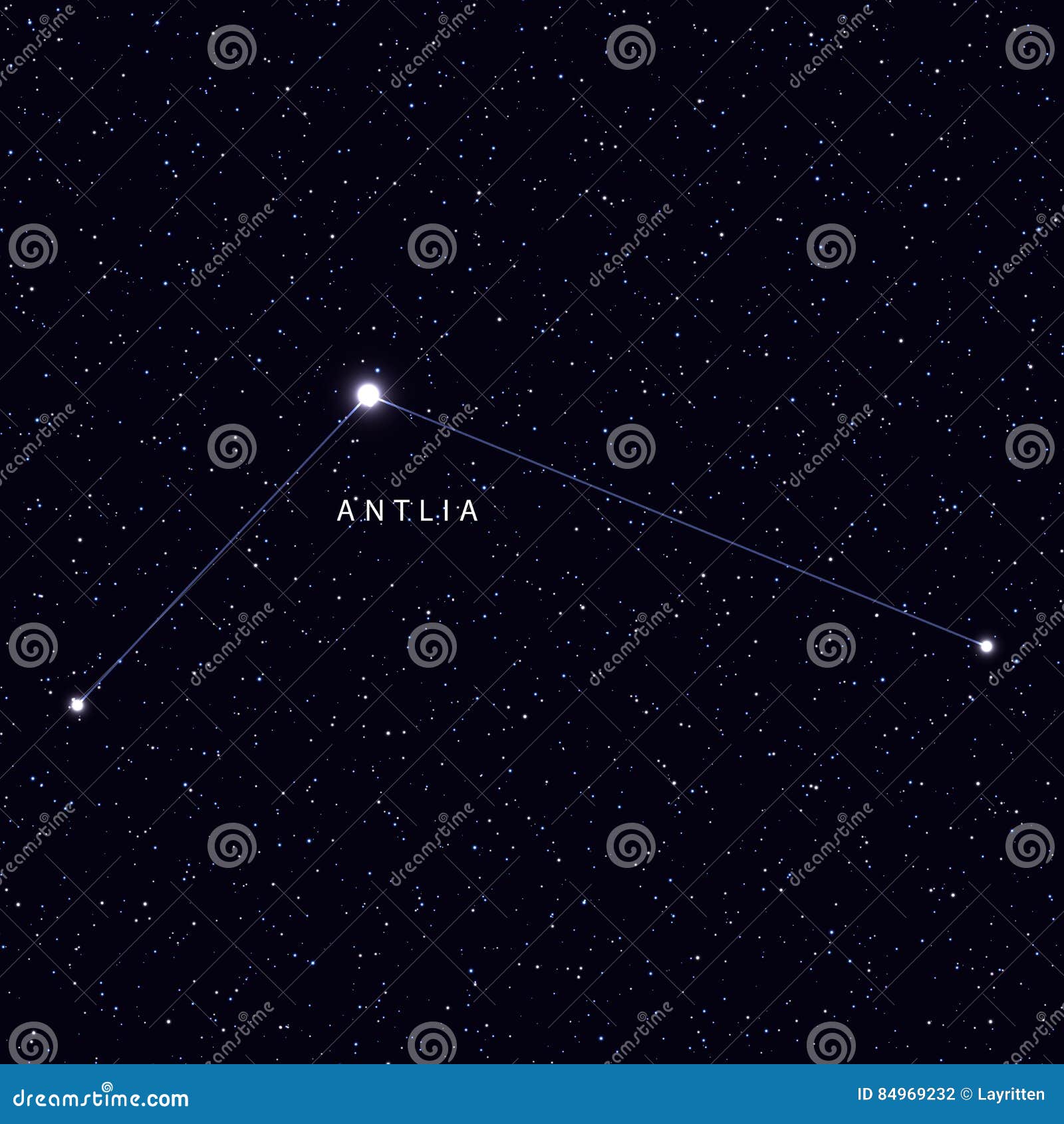 Sky Map with the Name of the Stars and Constellations. Stock Vector ...