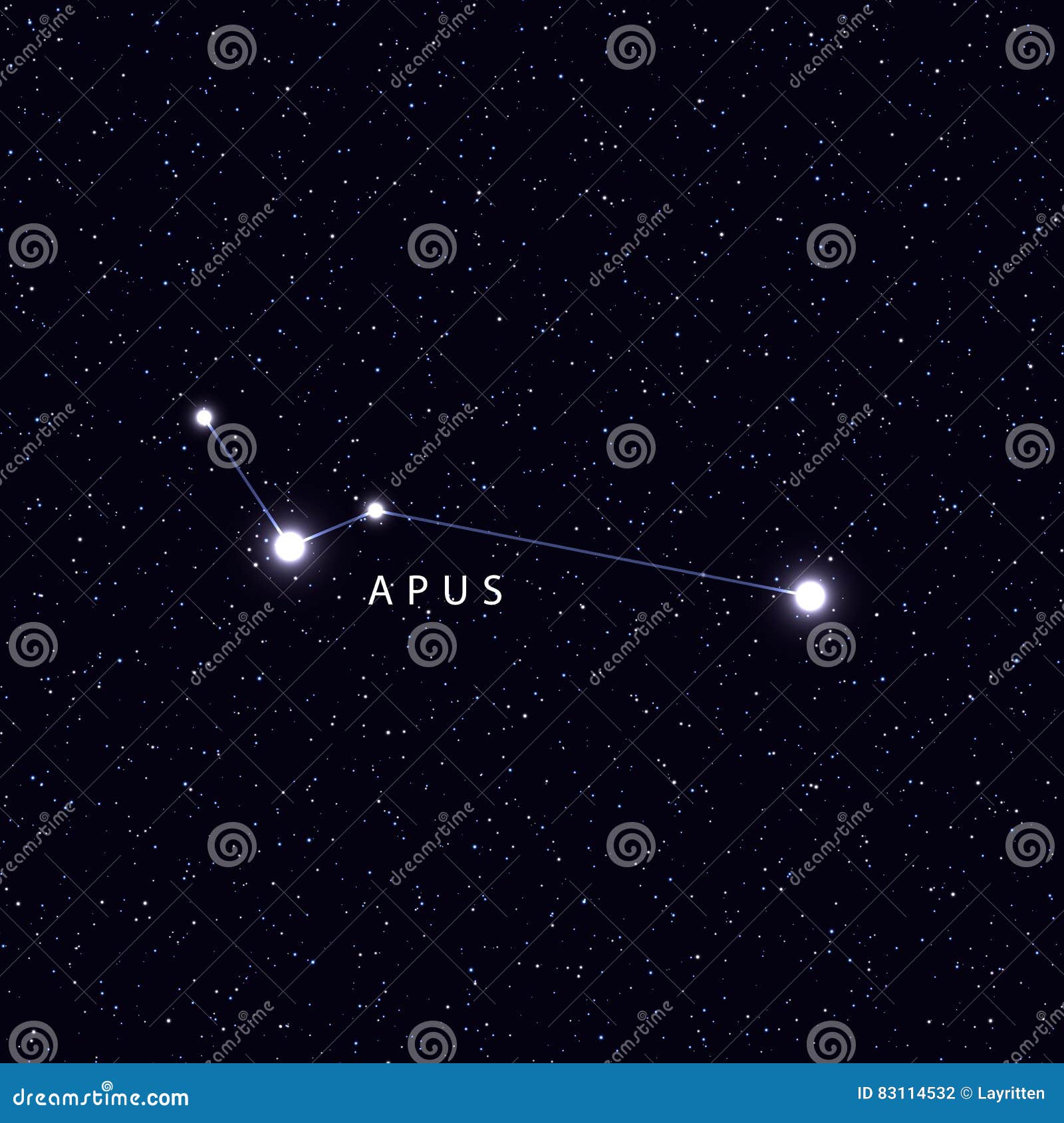 Apus Star Constellation, Night Sky, Cluster Of Stars, Deep Space, Bird ...