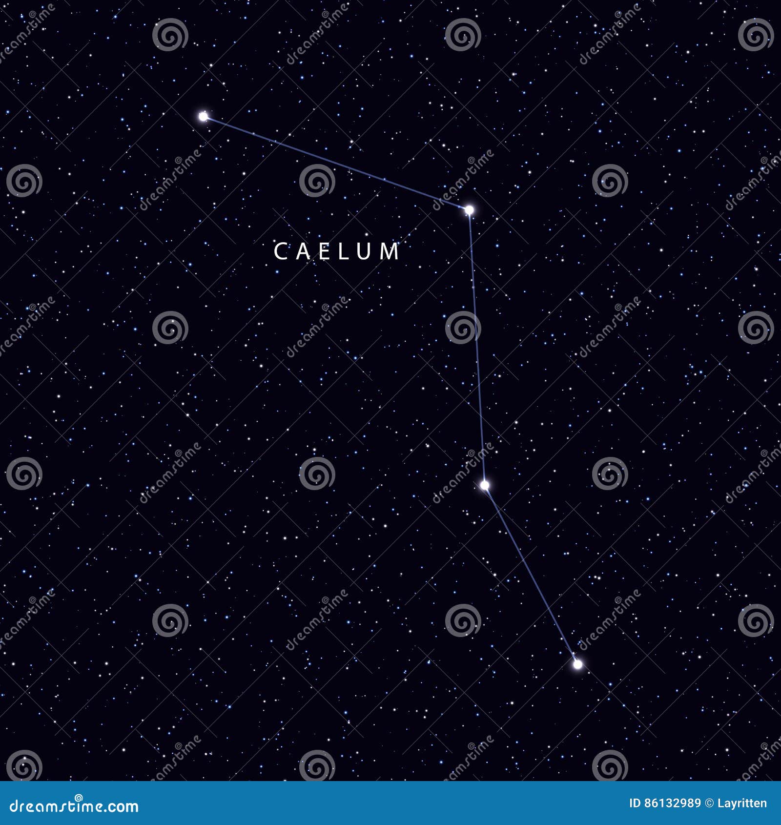 Caelum Constellation. Starry Night Sky. Cluster Of Stars And Galaxies ...