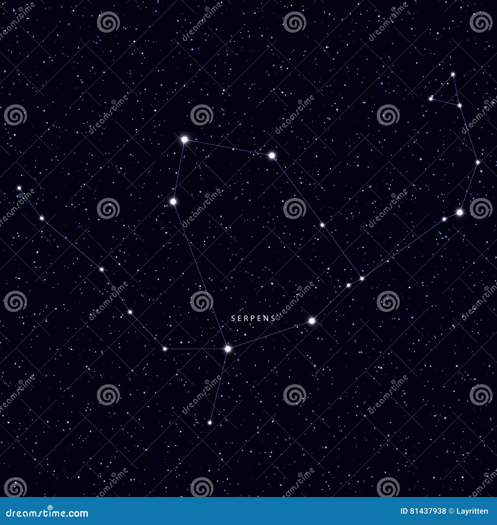 Constellation Serpens Isolated, Concept Of Starry Sky, Astronomy ...