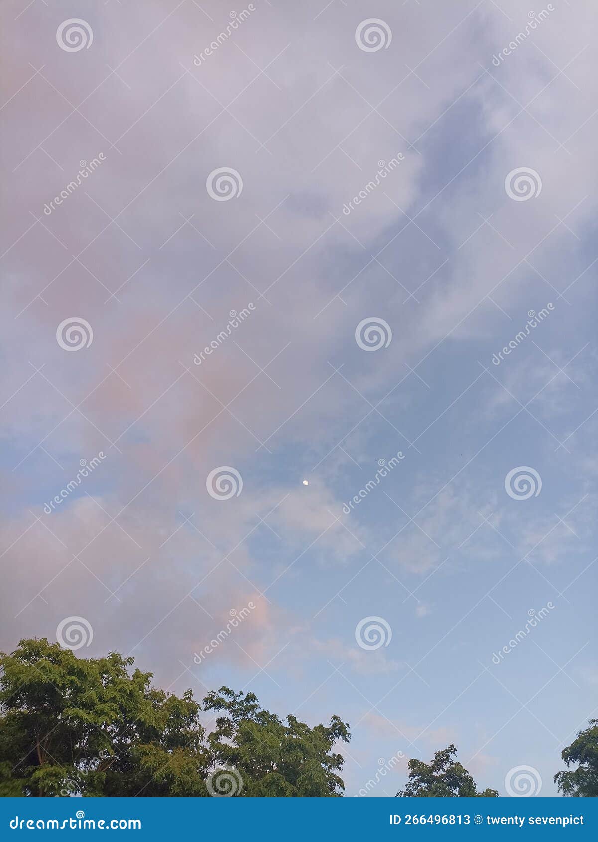 Sky, Moon, Clouds, Pink, Three Stock Image - Image of moon, pink: 266496813