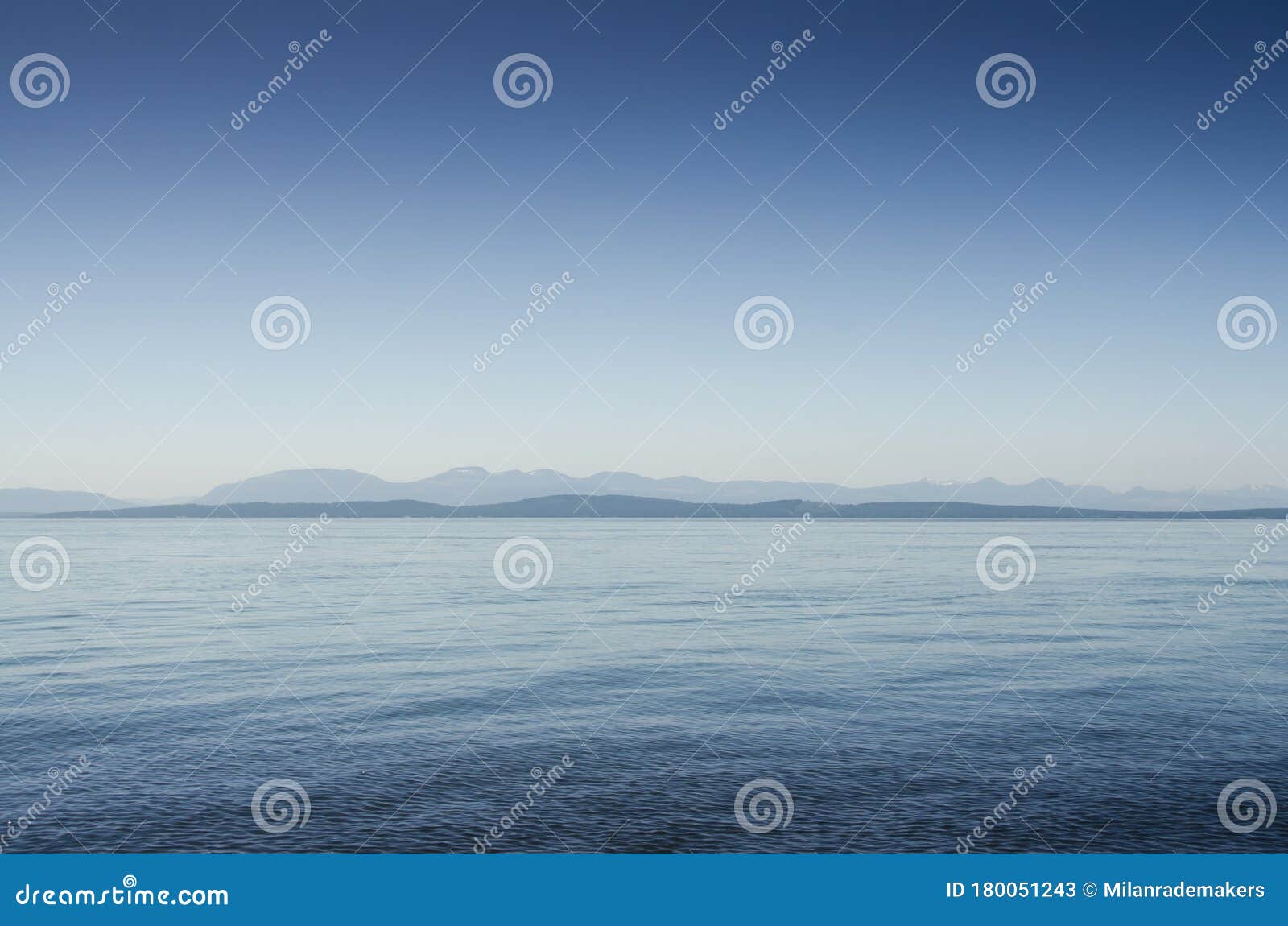 Sky, Mountains, Sea. Calm Blue Landscape Background Image Stock Image ...