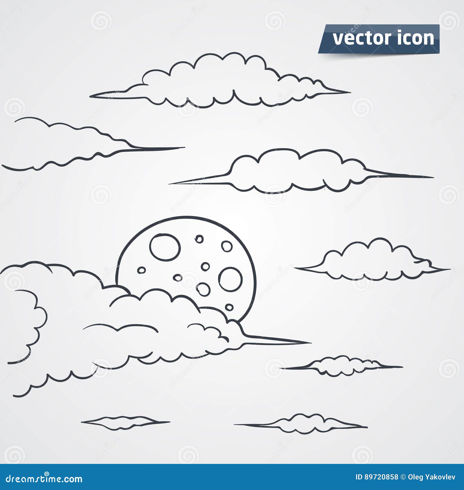 Sky in Night with Clouds Vector Illustration Stock Vector ...