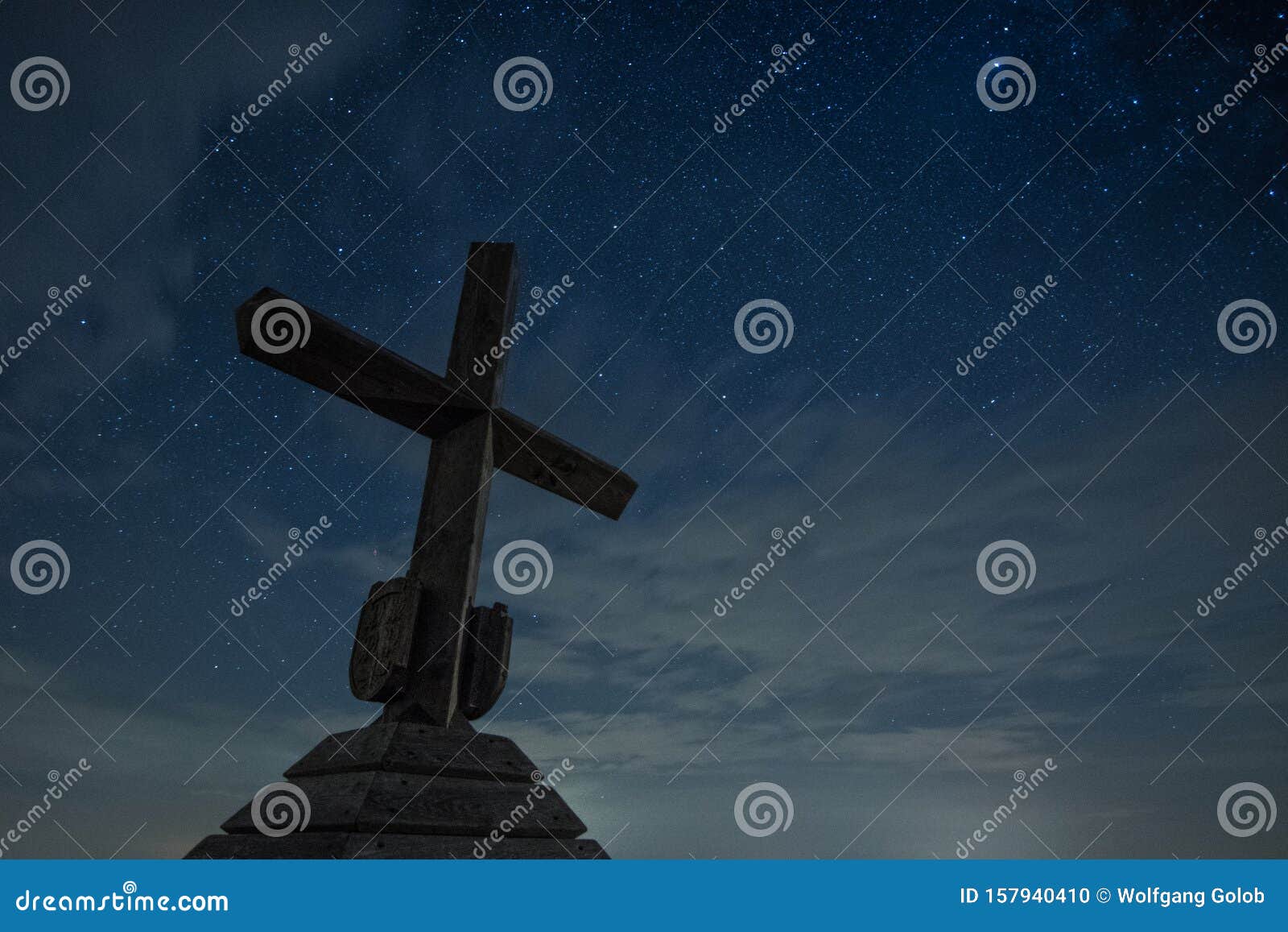 Sky night view stock photo. Image of cross, milky, earth - 157940410