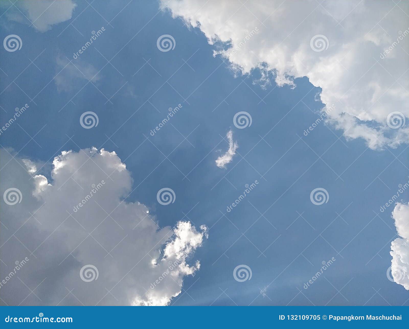 Sky at Noon Light from the Sun and Beautiful Clouds Stock Image - Image ...